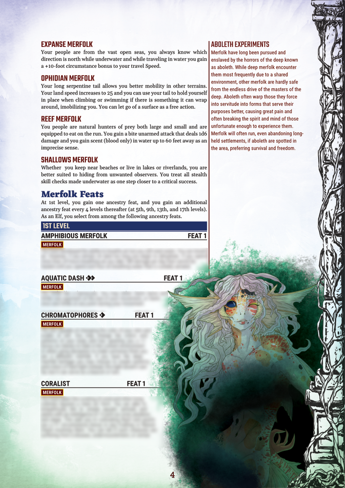 Eldritch Ancestries: Merfolk [Pathfinder 2E] SFW by An Eldritch Dream Games
