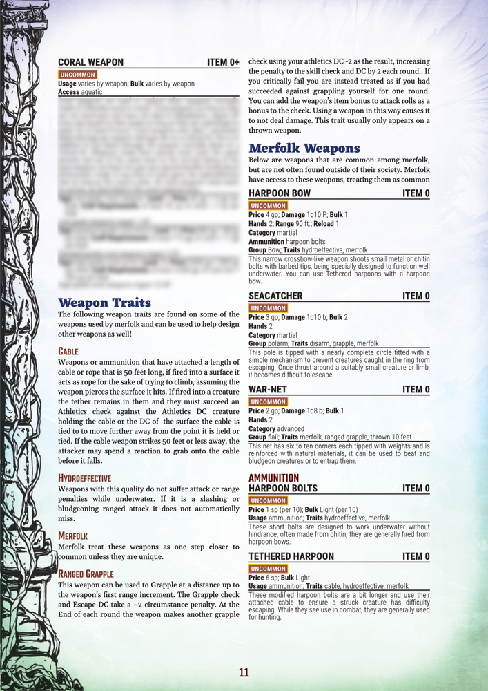 Eldritch Ancestries: Merfolk [Pathfinder 2E] SFW by An Eldritch Dream Games