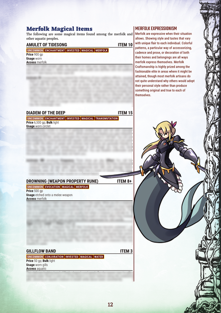 Eldritch Ancestries: Merfolk [Pathfinder 2E] SFW by An Eldritch Dream Games