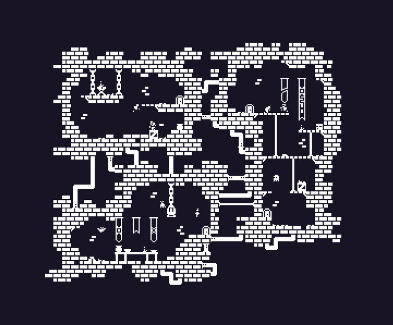 8x8 1bit Dungeon Tilemap by PixelHole