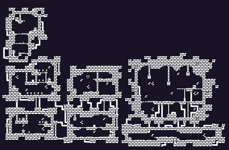 8x8 1bit Dungeon Tilemap by PixelHole