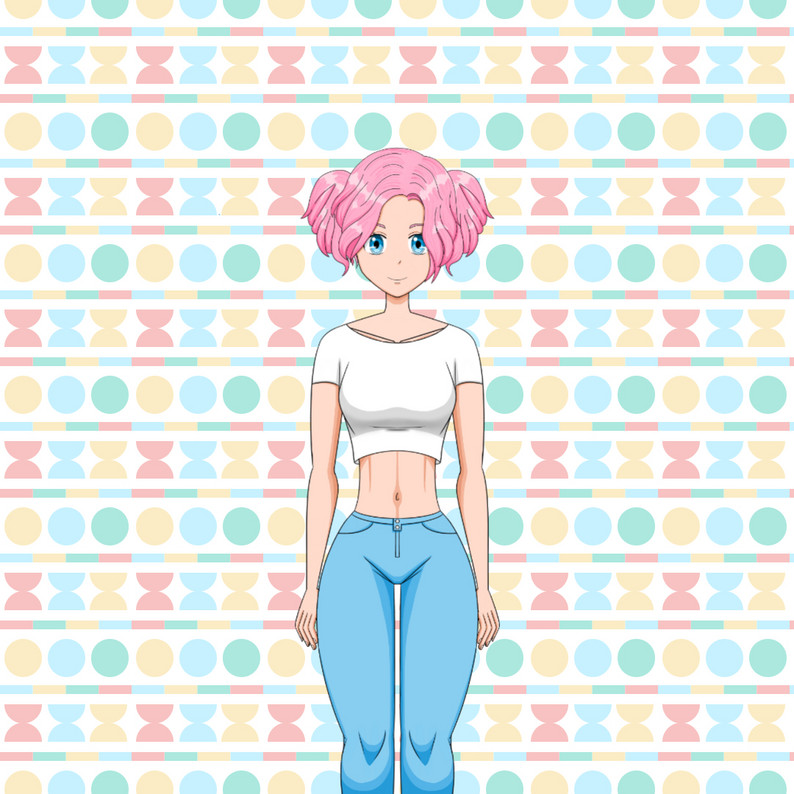 Cute girl visual novel sprites by Moon Fairy