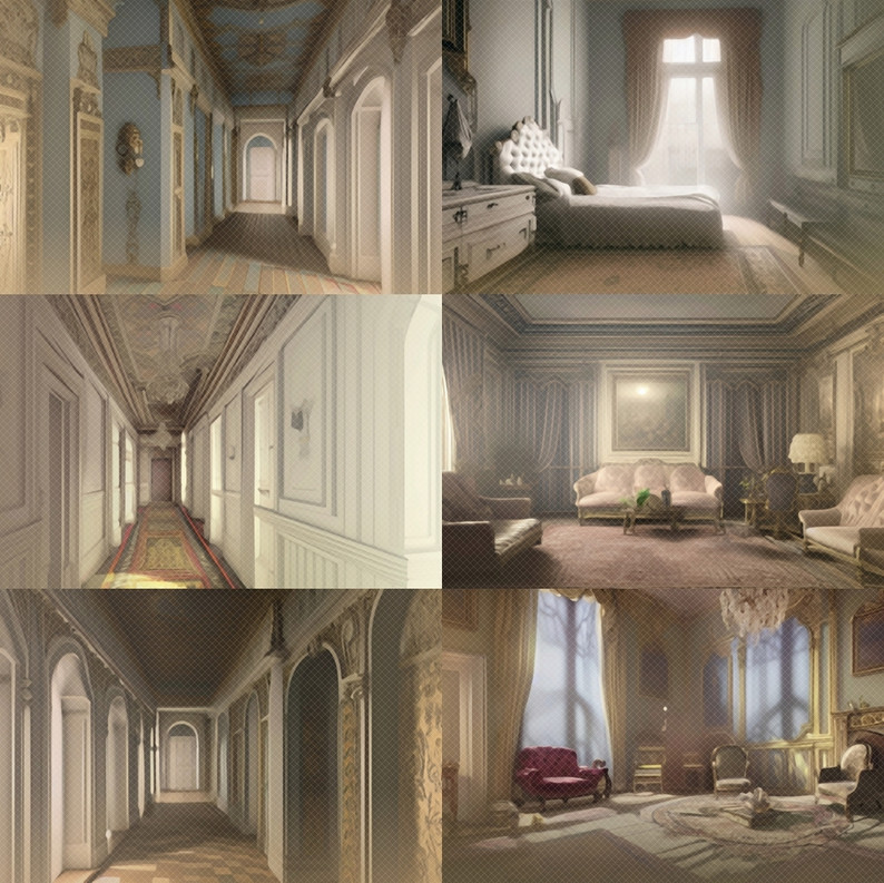 Victorian Palace Pack: 12 Visual Novel Backgrounds by Rachel Chen