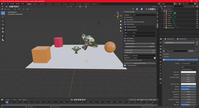 A-Frame Blender Exporter by silverslade