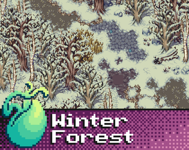 Free Pixel Art Tileset - Winter Forest by Seliel the Shaper