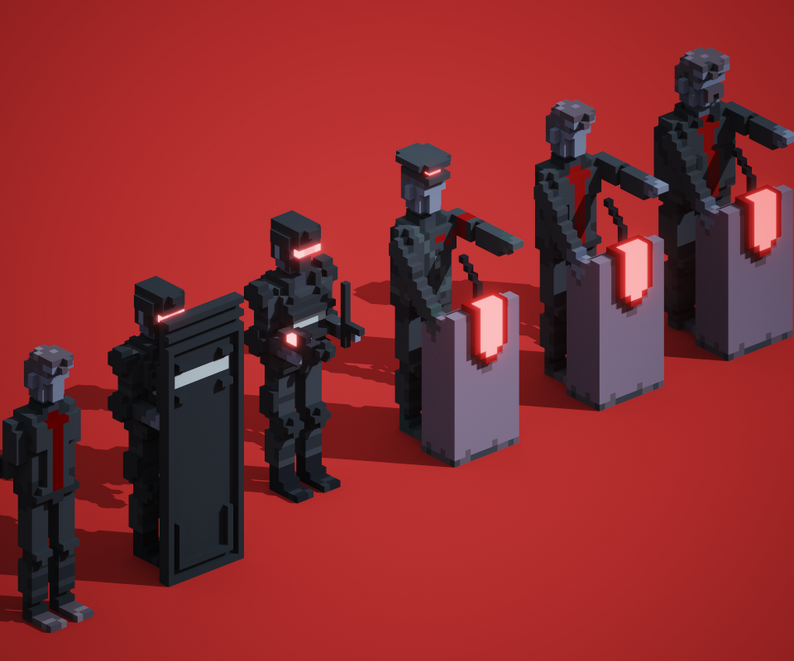 Free Voxel Dystopian Characters by monogon