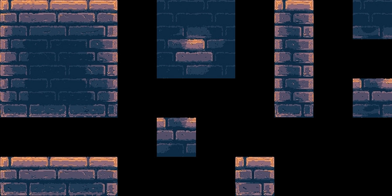 Pixelart Tileset Dungeon 64x64 - 4 versions by miguelsgp