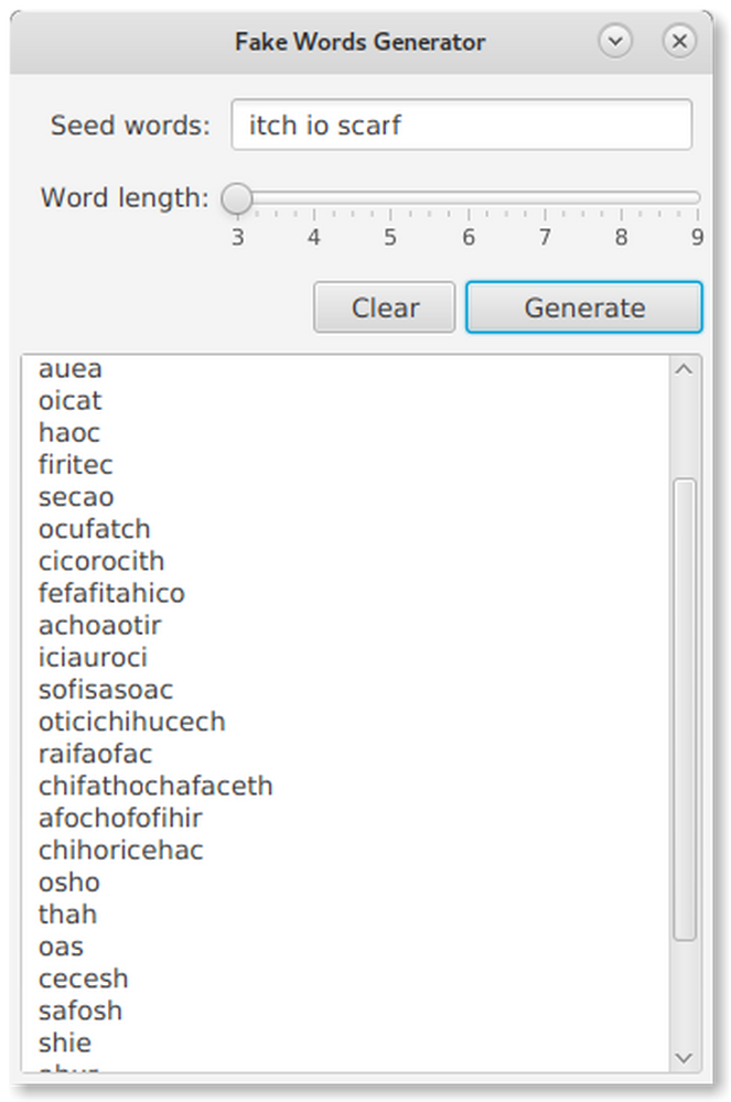 Fake Words Generator by Rombus