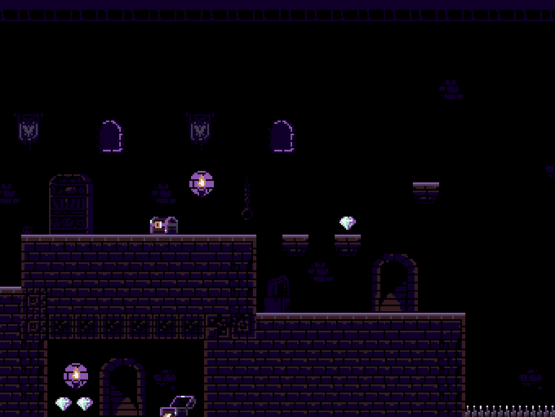 Free Dark Castle 8-bit Tileset [CC1.0] by Quintino Pixels