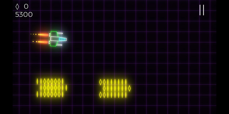 Neon Light Spaceship by Gamedev Argentina