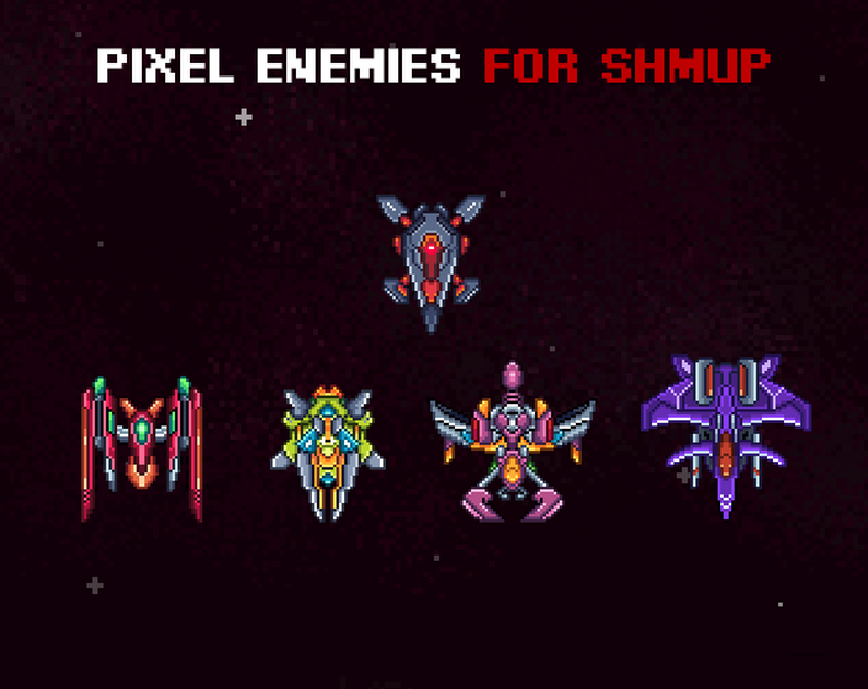 Pixel Enemies for SHMUP by DyLESTorm