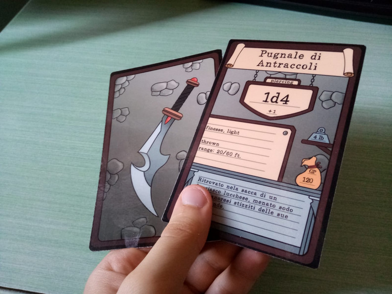 Dungeon and dragons weapon/equipment card template by TornioDuva