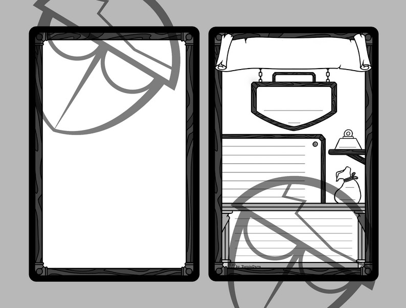 Dungeon and dragons weapon/equipment card template by TornioDuva