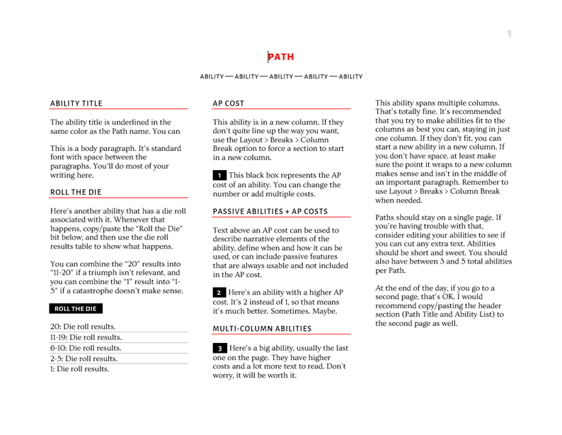 Quest RPG Templates for MS Word by Matthew Gravelyn