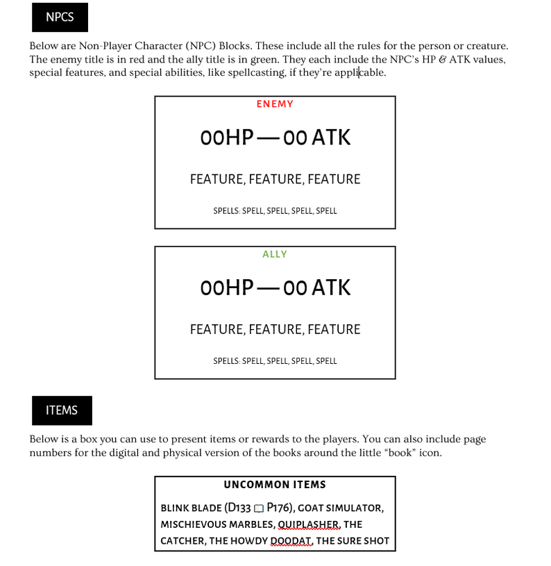 Quest RPG Templates for MS Word by Matthew Gravelyn