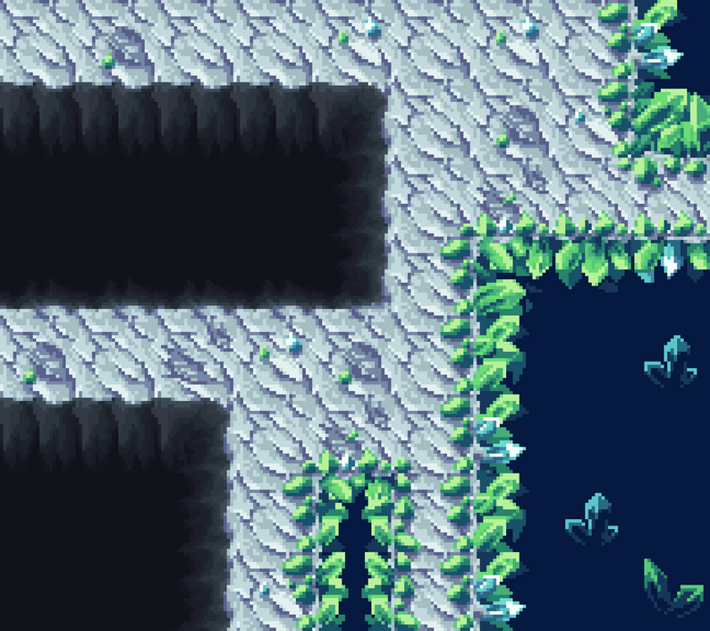Top Down Crystal Cave Tileset by MonkeyImage