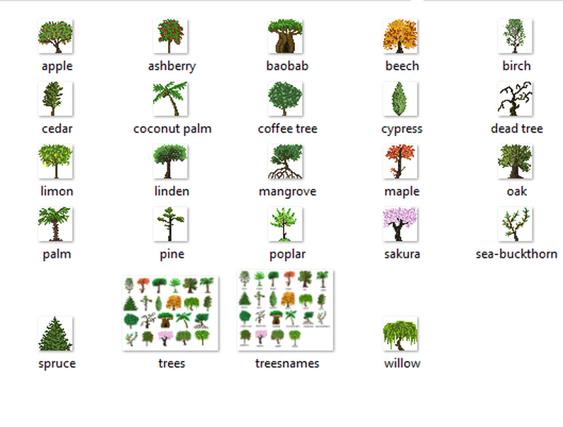 Free Pixel Trees 32x32 by Danaida