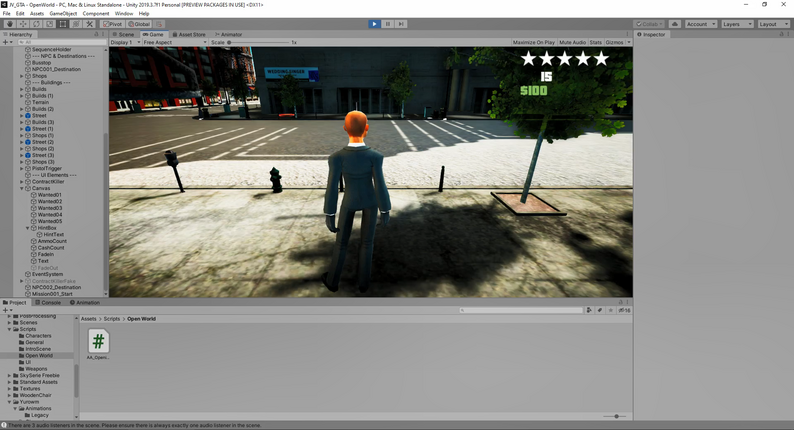 Grand Theft Auto Game Unity Project Source Code by Jimmy Vegas Game Studios