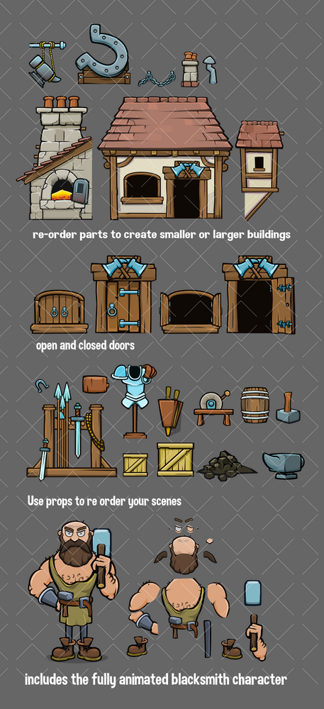 Forge exterior 2d game scene creation pack by Robert Brooks ...