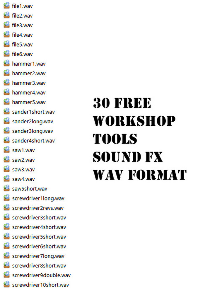 30 FREE SFX - Tools by Psionic Games