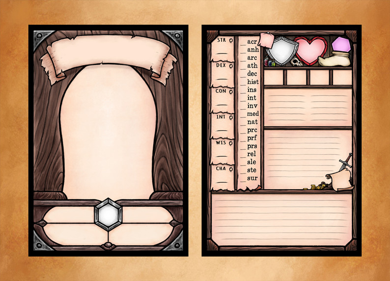 D&d 5e character sheet card by TornioDuva