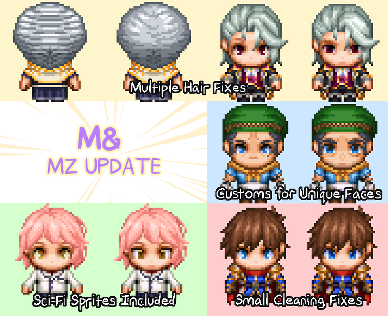 M&! RPG Maker MV/MZ/MVTrinity spritefaces by Despair Party Works