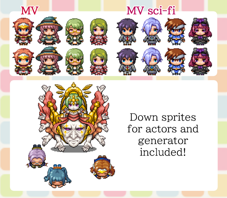 M&! RPG Maker MV/MZ/MVTrinity spritefaces by Despair Party Works