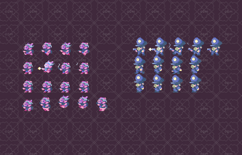 32x32 PIG platformer/shooter assets by Fassous