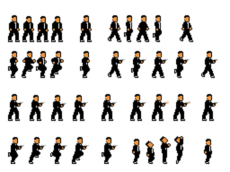 Adventure Asset Character 'Agent' NES by chasersgaming