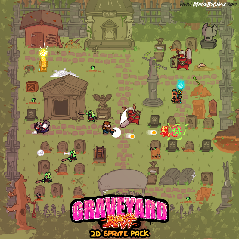 Graveyard Blast - 2D Game Sprites Asset Pack by Chaz