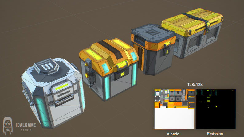 Pixel Boxes - low poly (Free) by IDALGAME studio