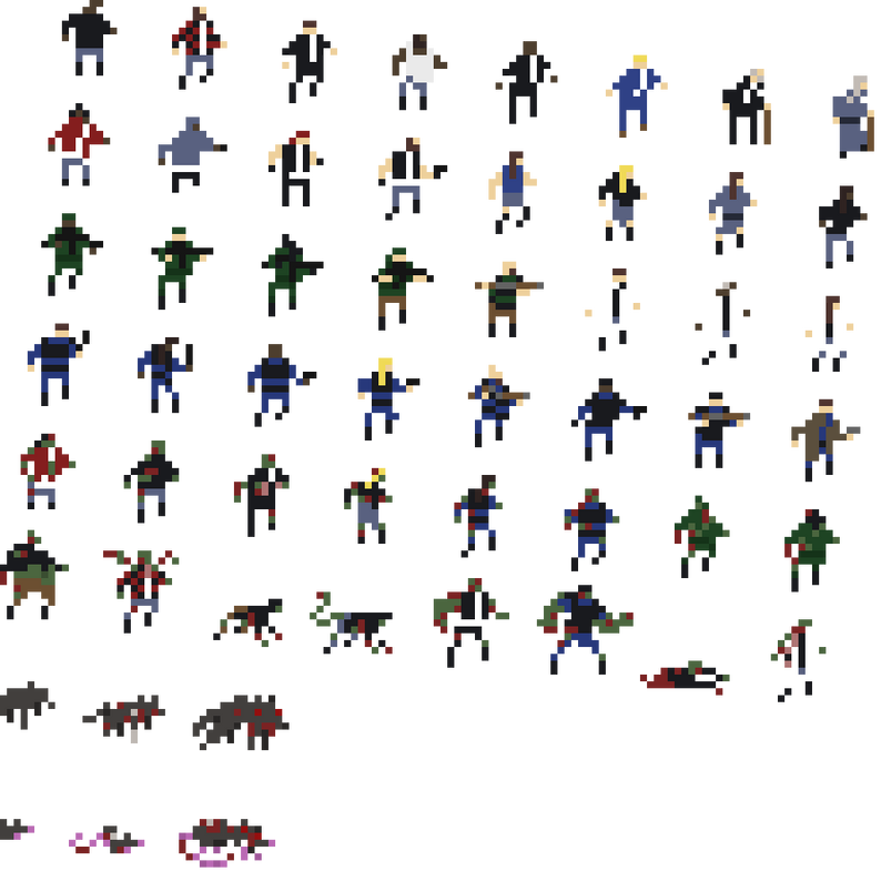 Zombie Roguelike Characters 16x16 by Jere Sikstus