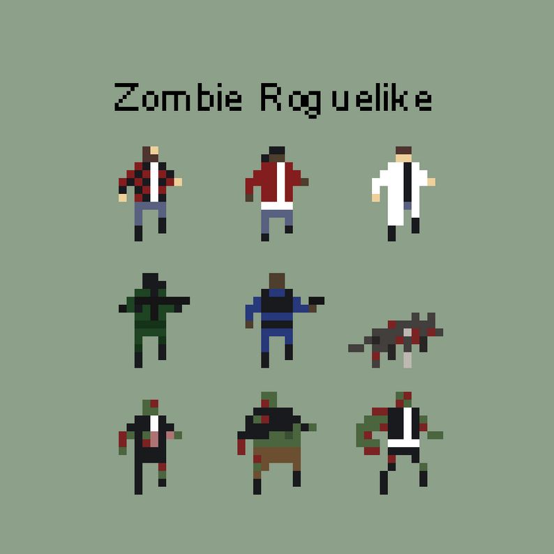 Zombie Roguelike Characters 16x16 by Jere Sikstus