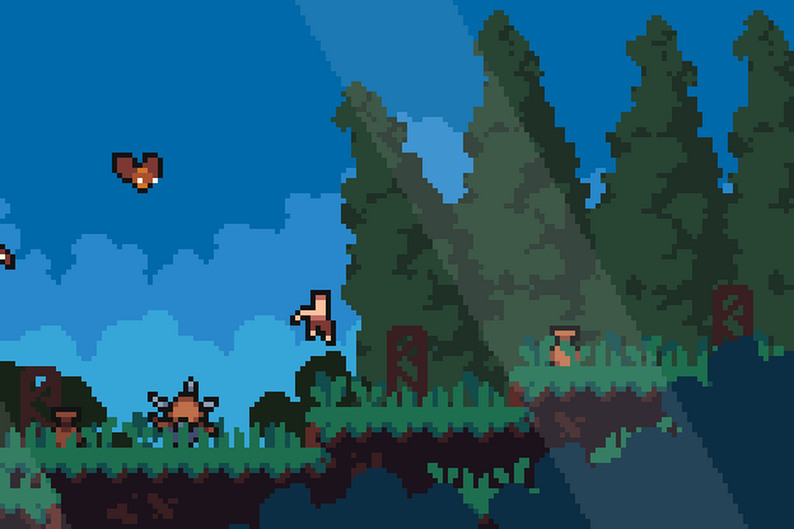 8x8 Pixel Art Forest Tileset by kurt