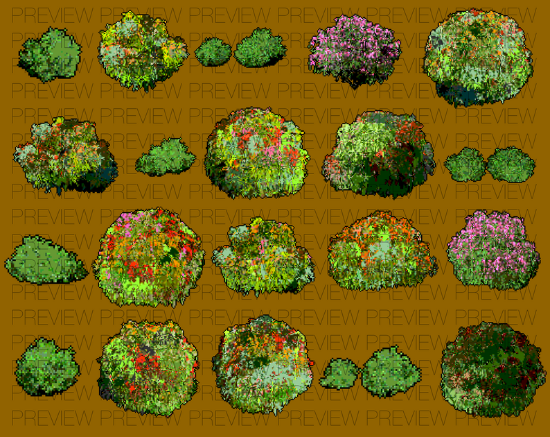 20 Pixel Art Bush Pack1 by Swiss Arcade Game Entertainment