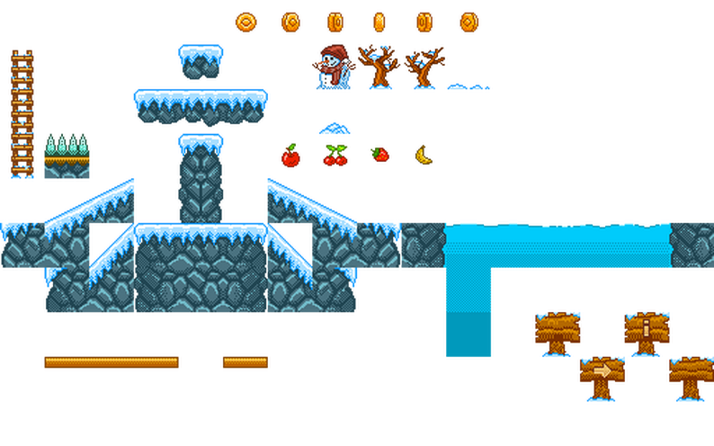 Pixel Platformer Game Tileset Pack (Free) by Eray Zesen