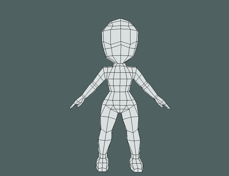Low poly female base model by Rekkimaru