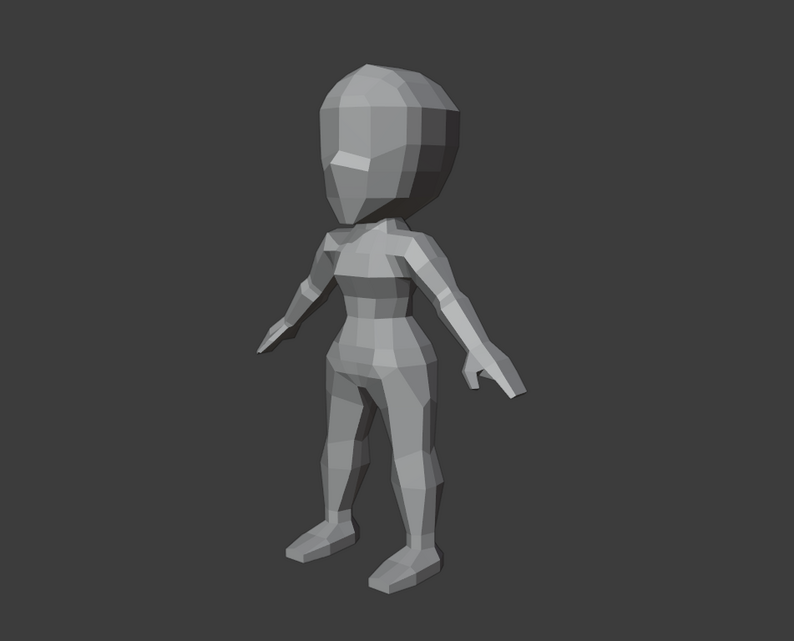 Low poly female base model by Rekkimaru