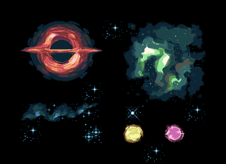 Free Celestial Objects Pixel Art Pack by Norma2D