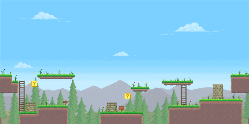 Free Pixel Art Nature Platformer Tileset by Moon Empire