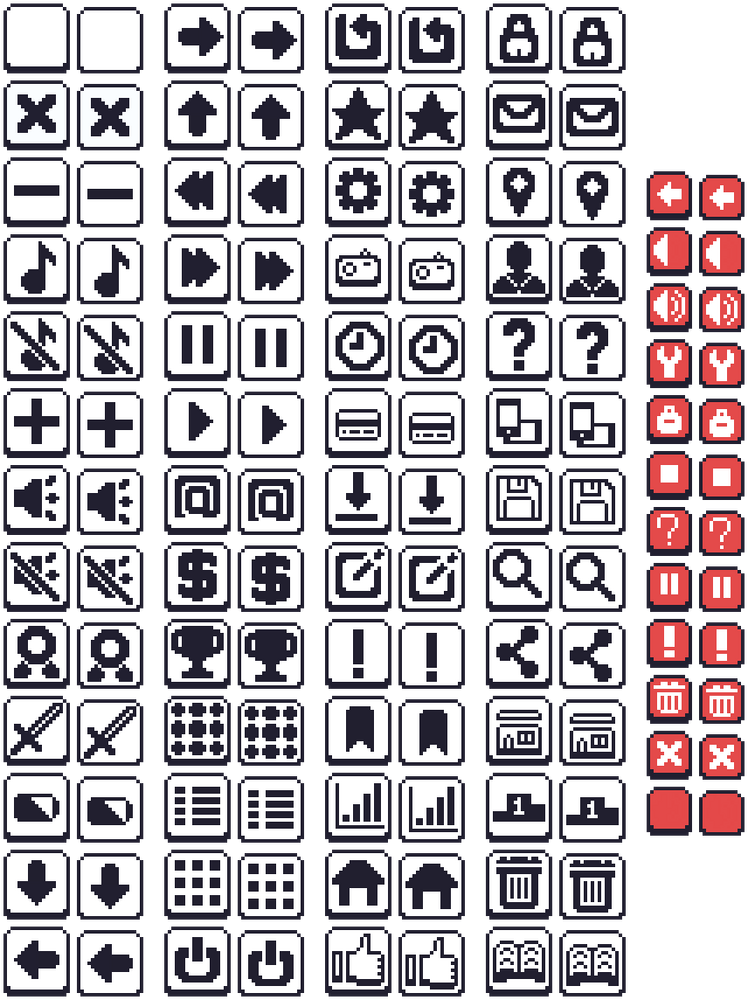 60+ Pixelated Buttons by Yusa Studios