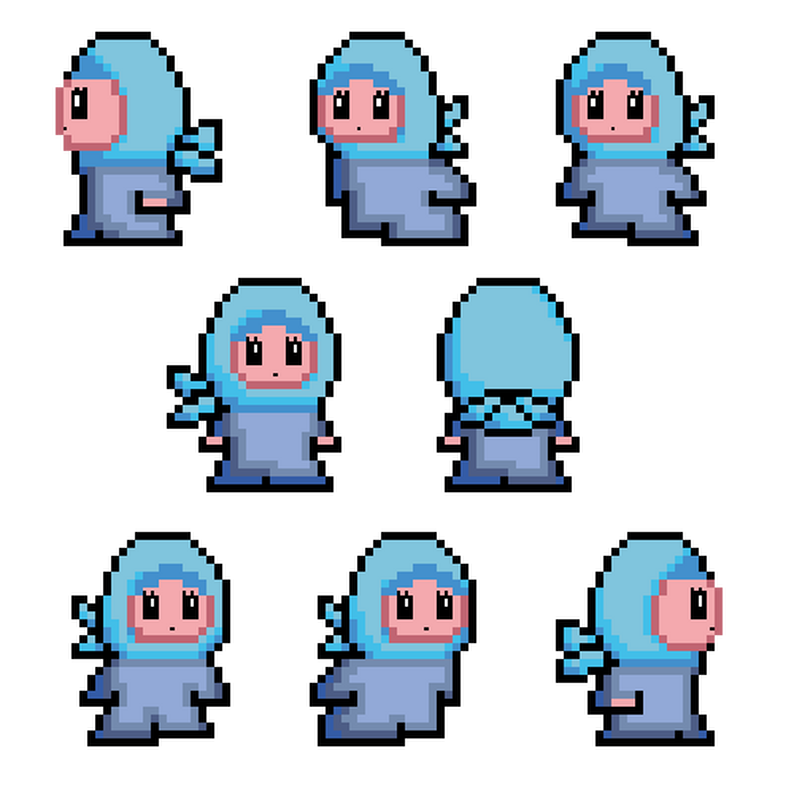 Hijabi Colored Pixel Sprites by Cania