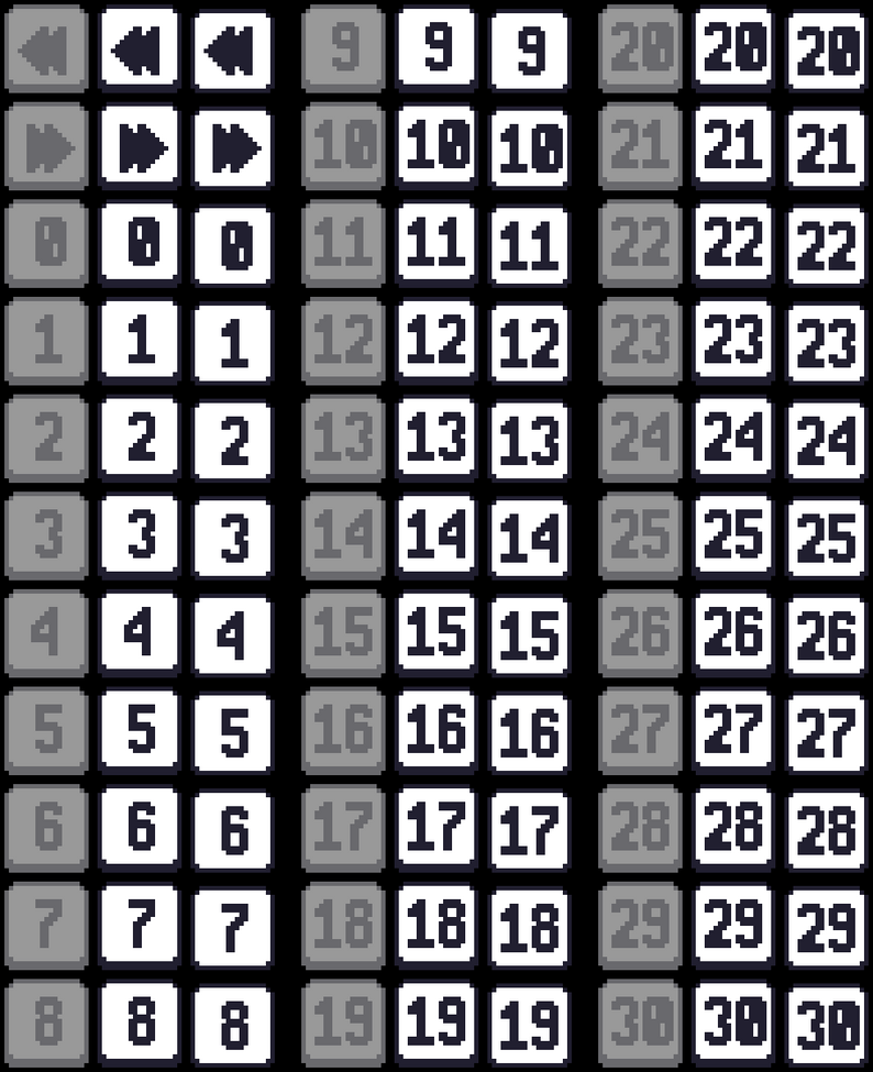 30+ Pixelated Number Buttons by Yusa Studios