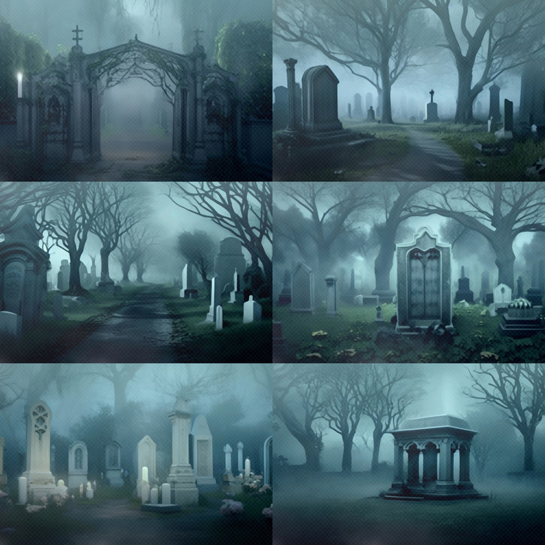 Gloomy Cemetery Pack (Day and Night Versions): 12 Visual Novel ...