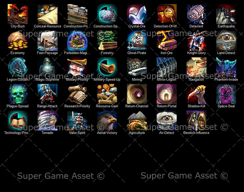 Fantasy RPG Skill Icons by supergameasset