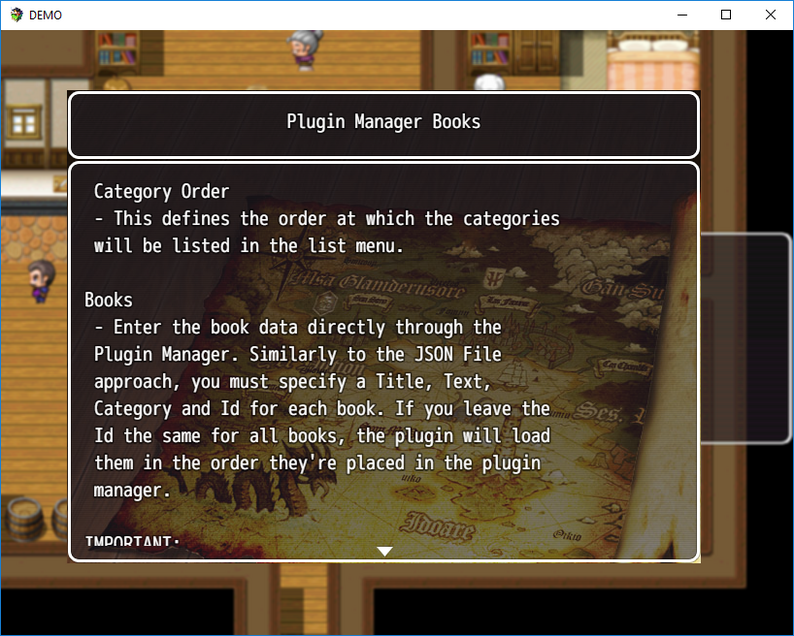 Book Menu Plugin by taaspider