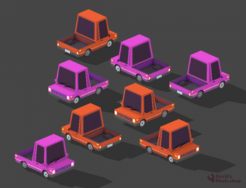 Low Poly Cars by DevilsWork.shop