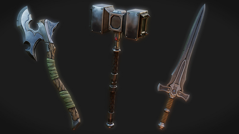 Stylised fantasy weapons pack! by niko-3d-models