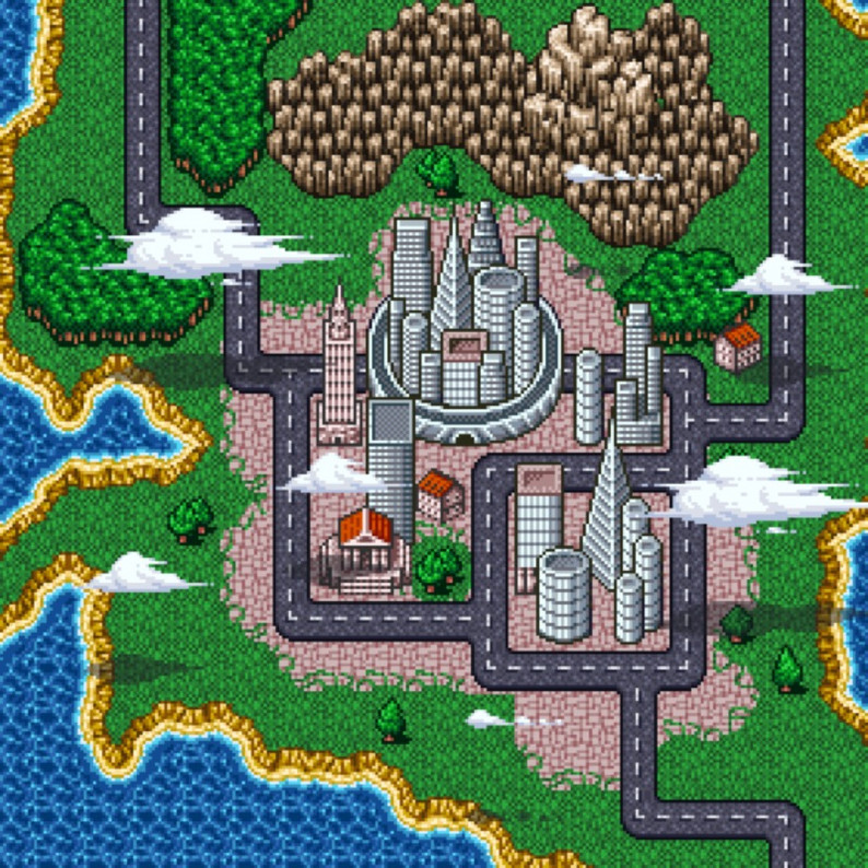 World Map Tileset by AlexPixels