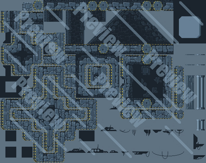 Sci-fi/Cyberpunk tileset by Apokalips123